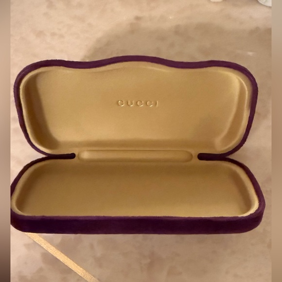 Gucci | Accessories | Gucci Velvet Eyeglass Case In Purple And Cream ...